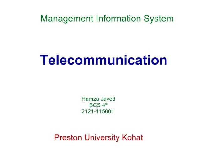 Telecommunication | PPT