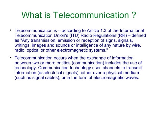 Telecommunication | PPT
