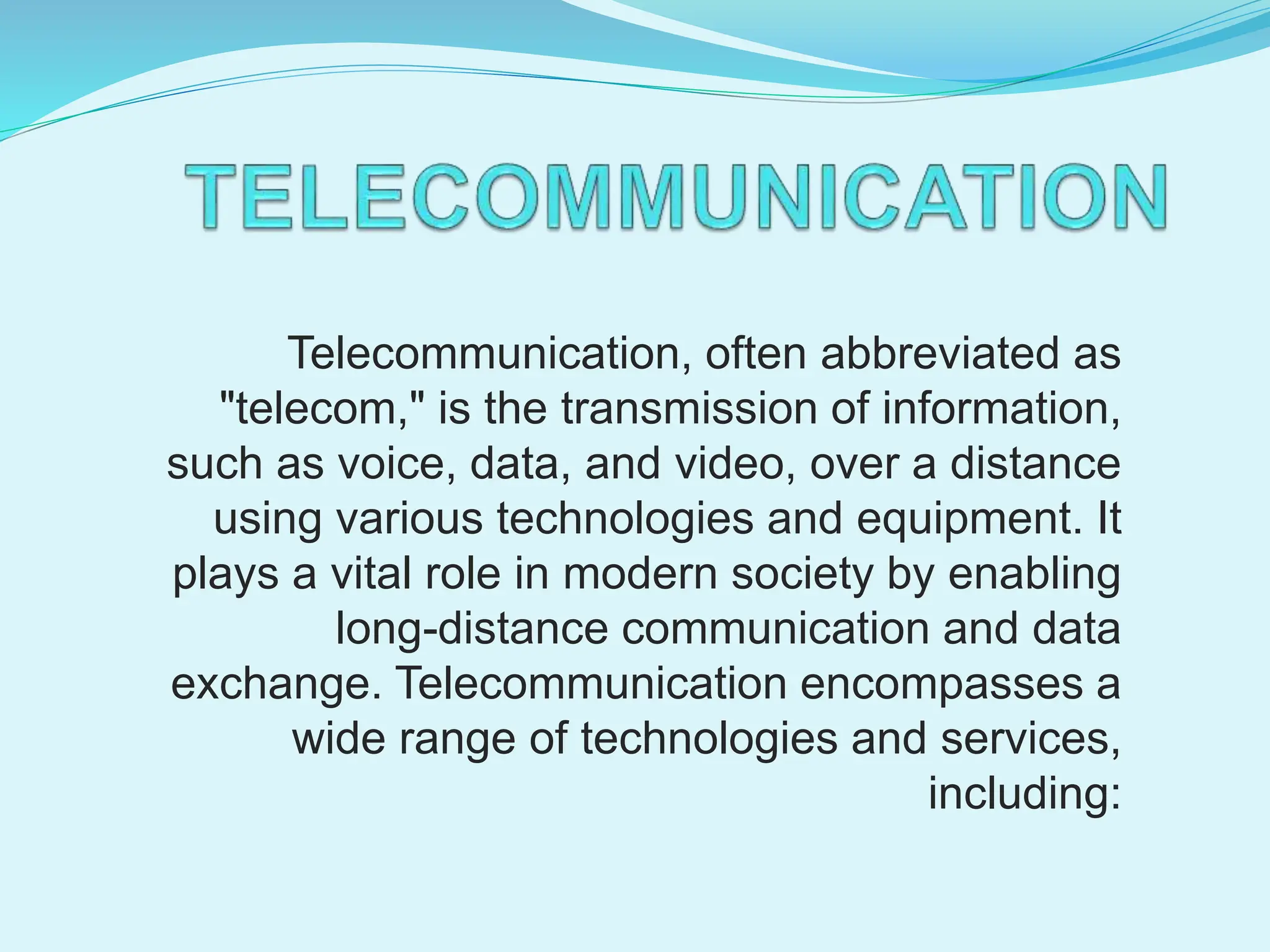 TELECOMMUNICATION | PPT