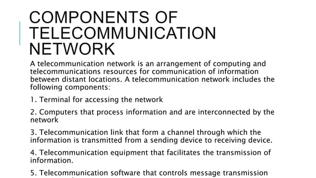 Telecommunication and network | PPTX