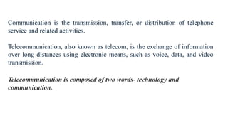 TELECOMMUNICATION AND NETWORK topologies | PPT