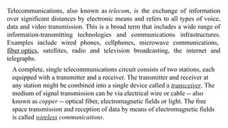 TELECOMMUNICATION AND NETWORK topologies | PPT