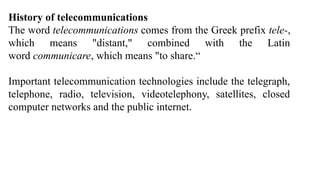 TELECOMMUNICATION AND NETWORK topologies | PPT