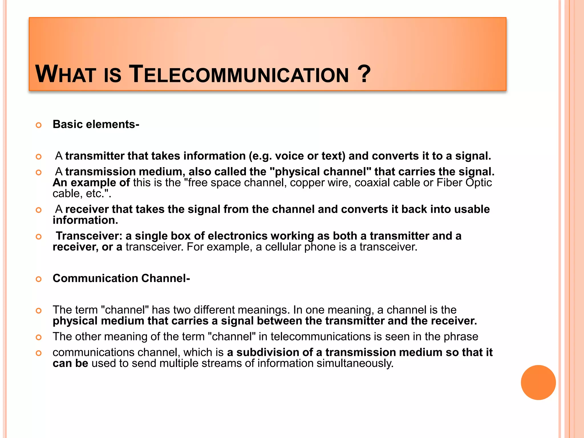 Telecommunication Basics Pptx Computer Networking Computing 6829