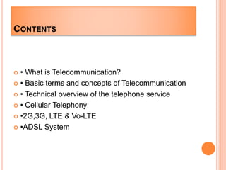 Telecommunication basics | PPTX