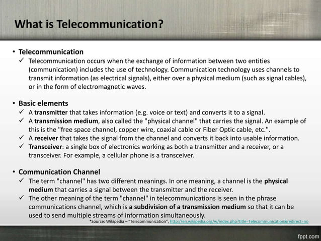 Telecommunication basics | PPTX