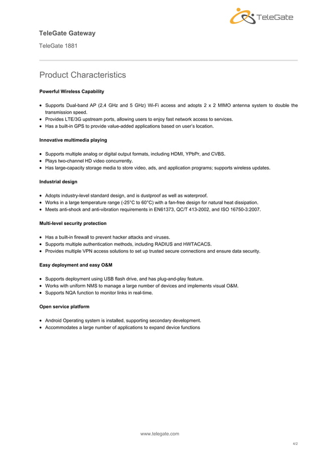 Telecommunication Datasheet Template | PDF | Computer Networking | Computing