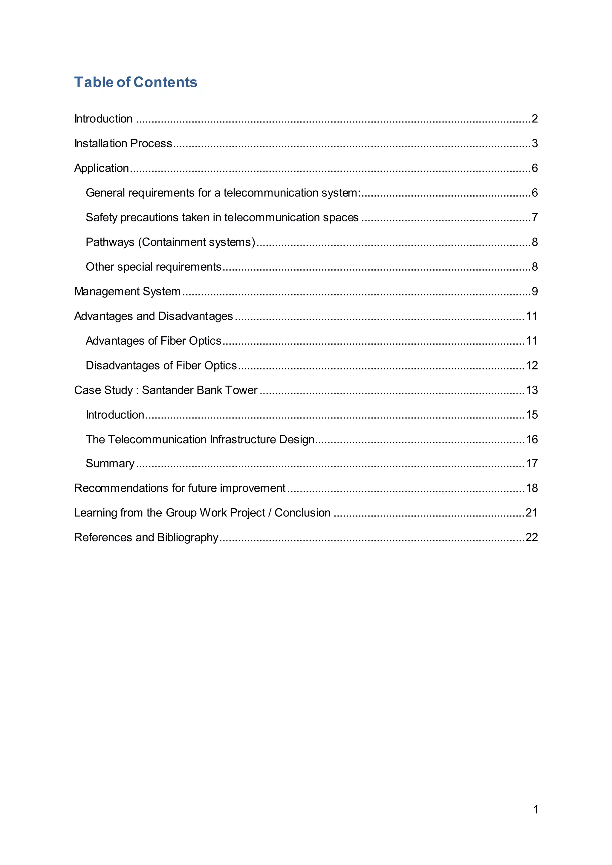 Telecommunication for high rise building | DOCX