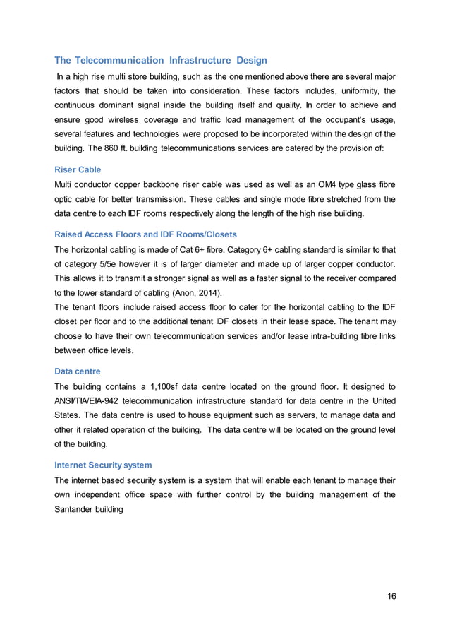 Telecommunication for high rise building | DOCX