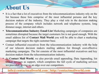 Telecommunication industry email list | PPT
