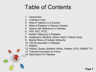 Telecommunication in pakistan | PPTX