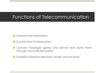 Telecommunication, internet and wireless technology | PPTX