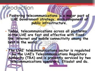 Telecommunication in the united arab emirates | PPTX