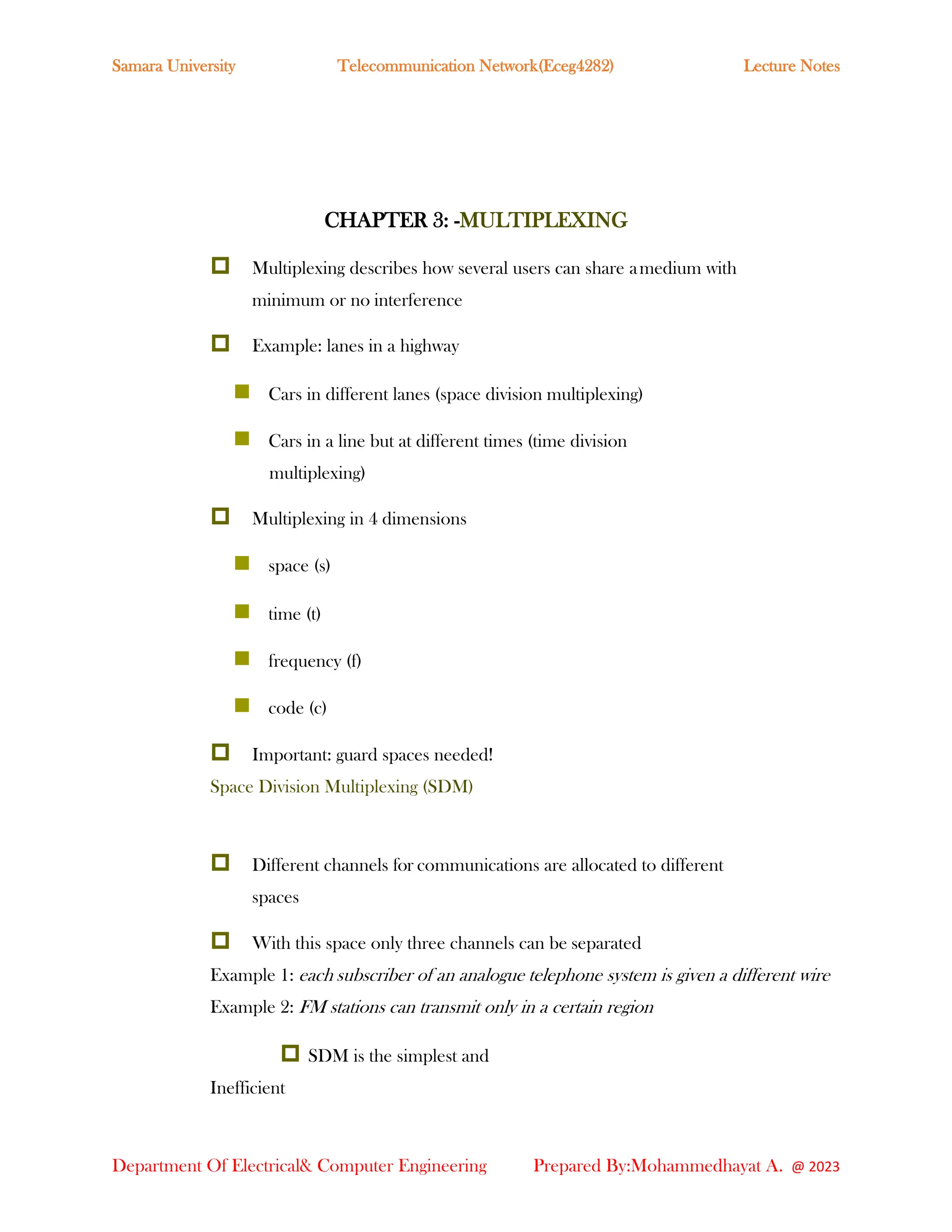 Telecommunication network lecture notes.pdf