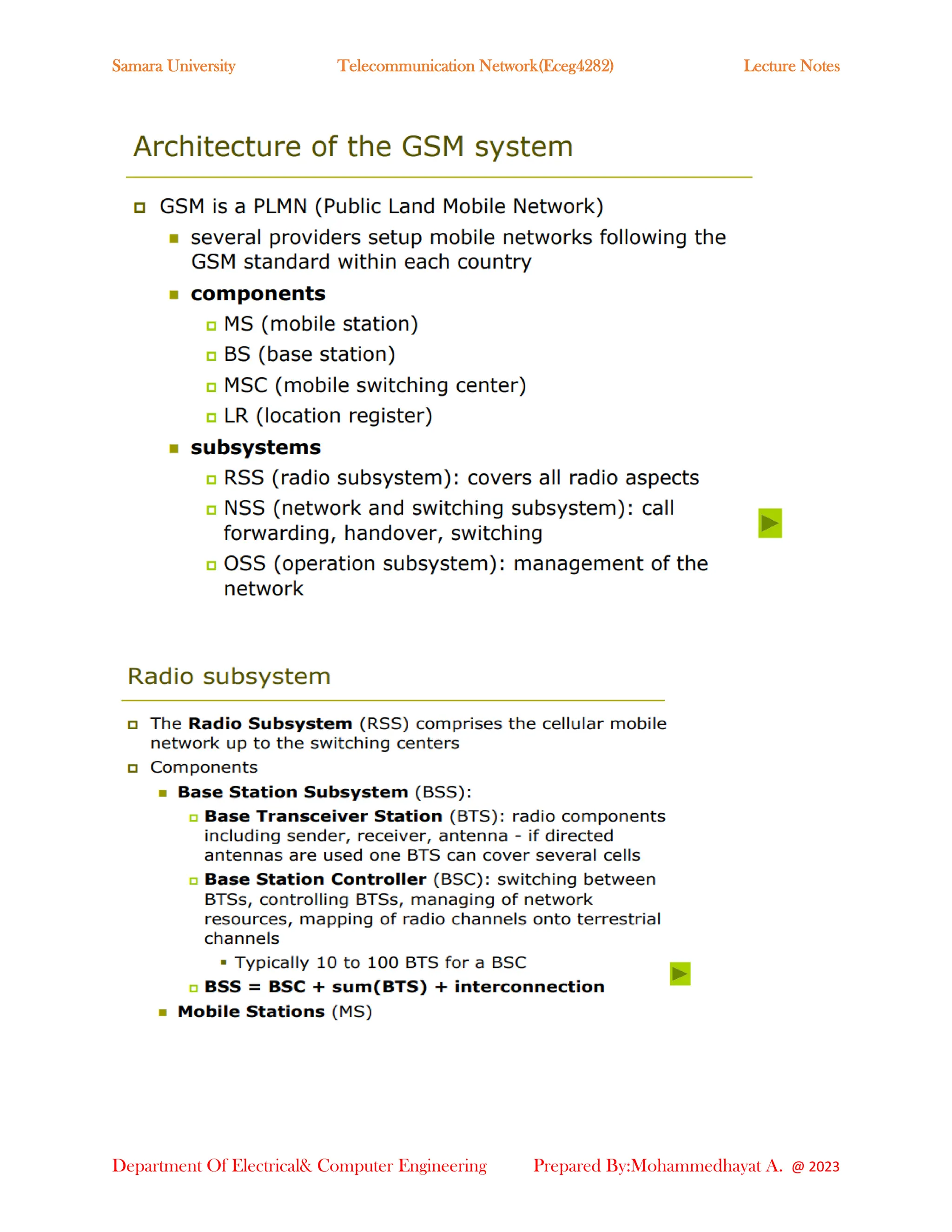 Telecommunication network lecture notes.pdf