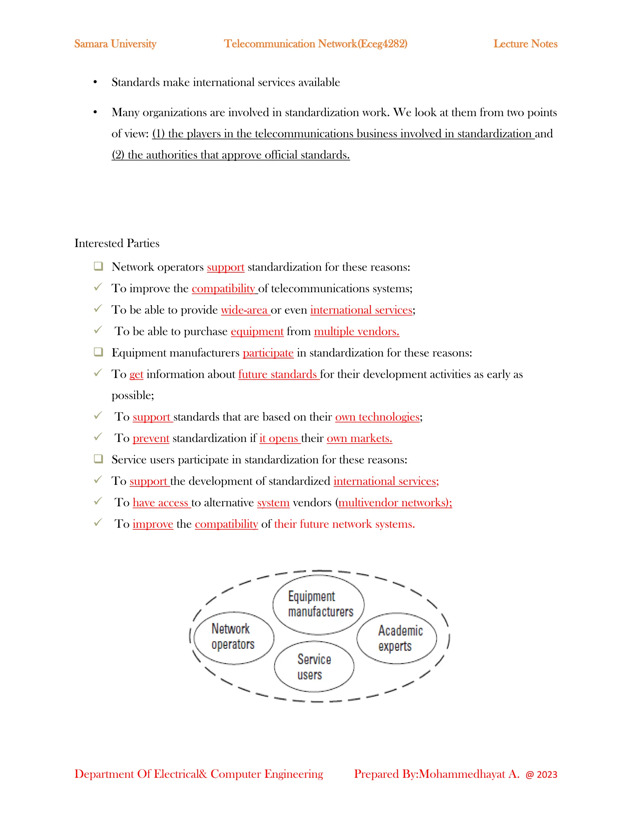 Telecommunication Network Lecture Notespdf