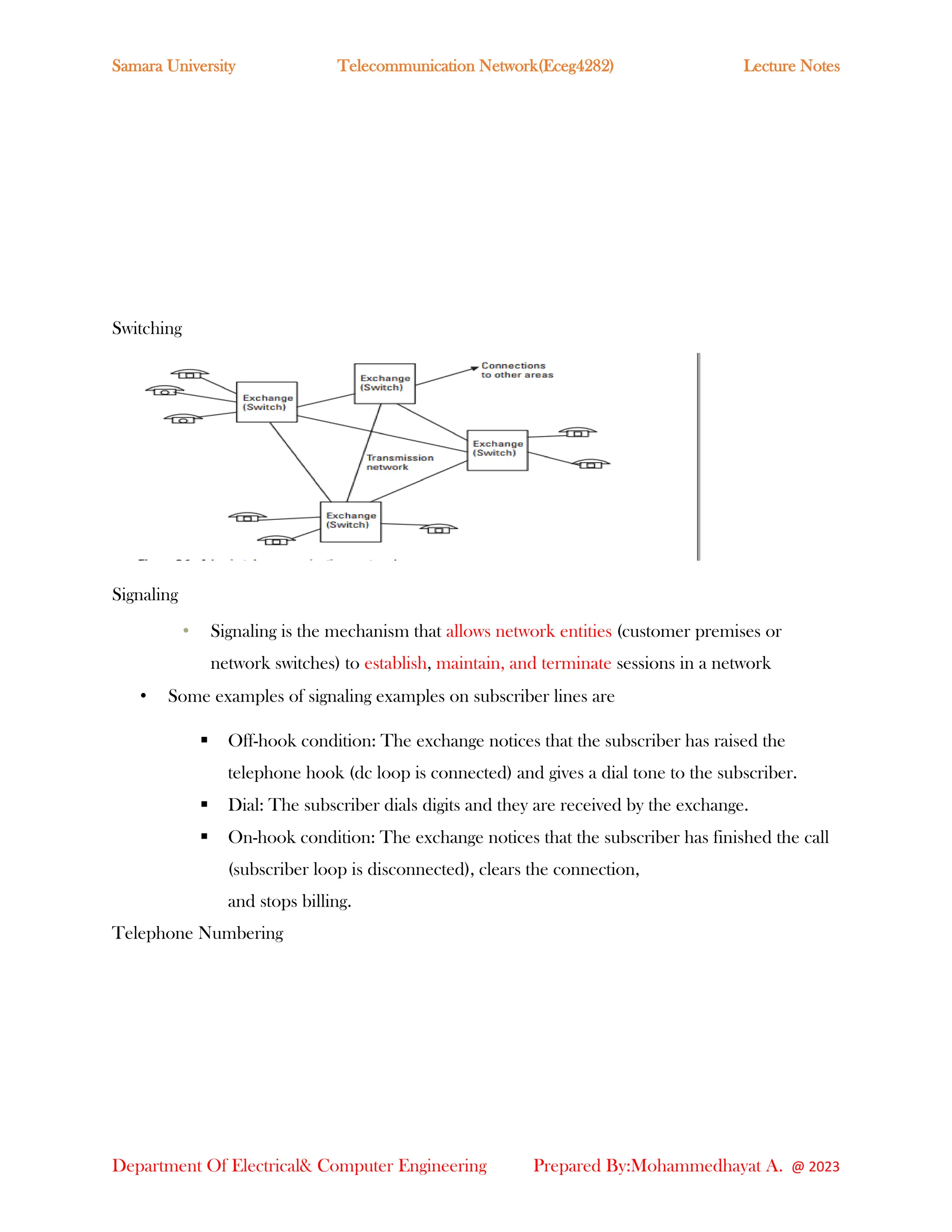 Telecommunication network lecture notes.pdf