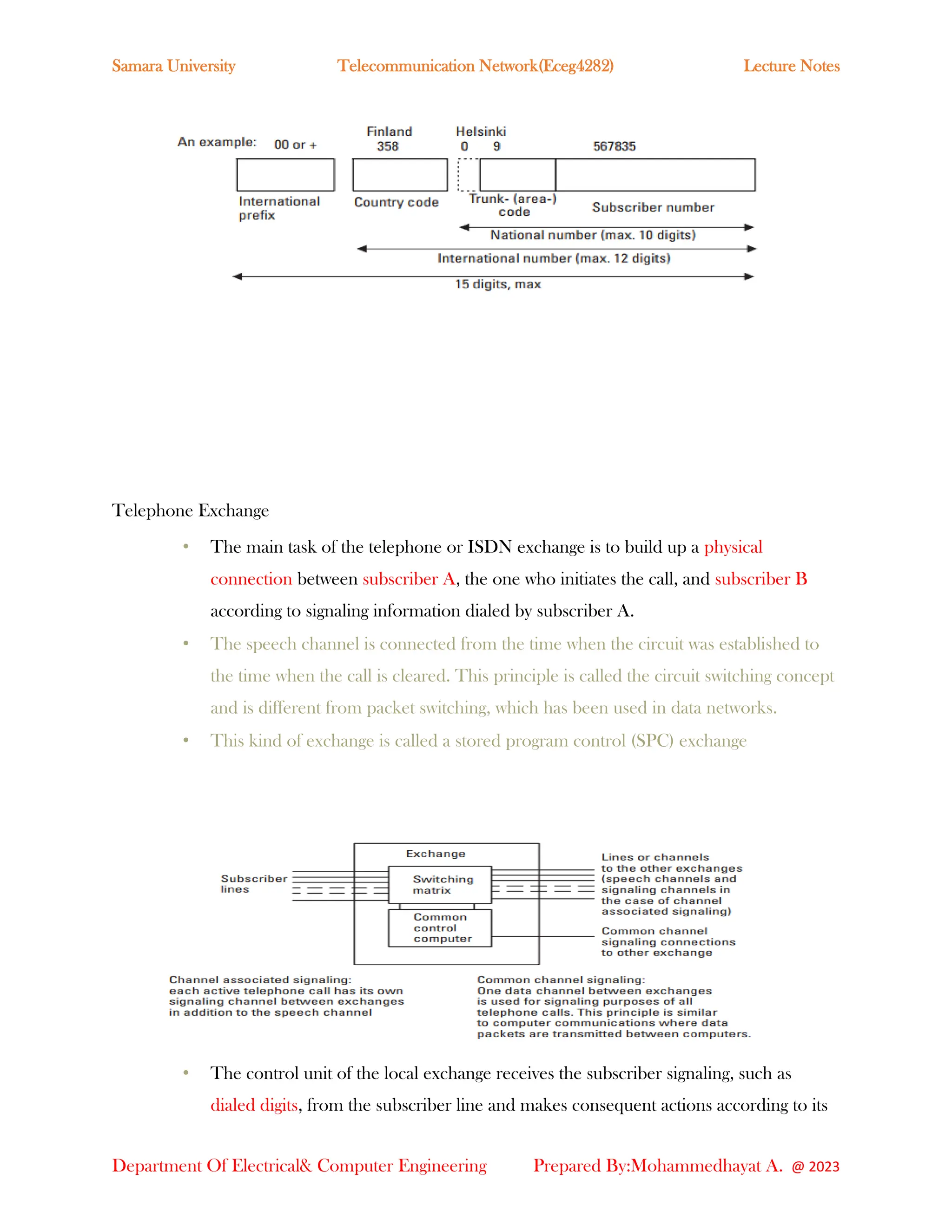 Telecommunication Network Lecture Notespdf