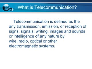 Telecommunications in Healthcare | PPTX