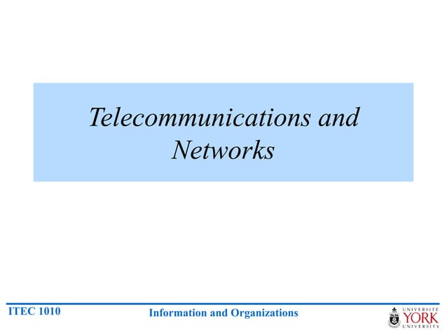 Telecommunications and networks | PPTX