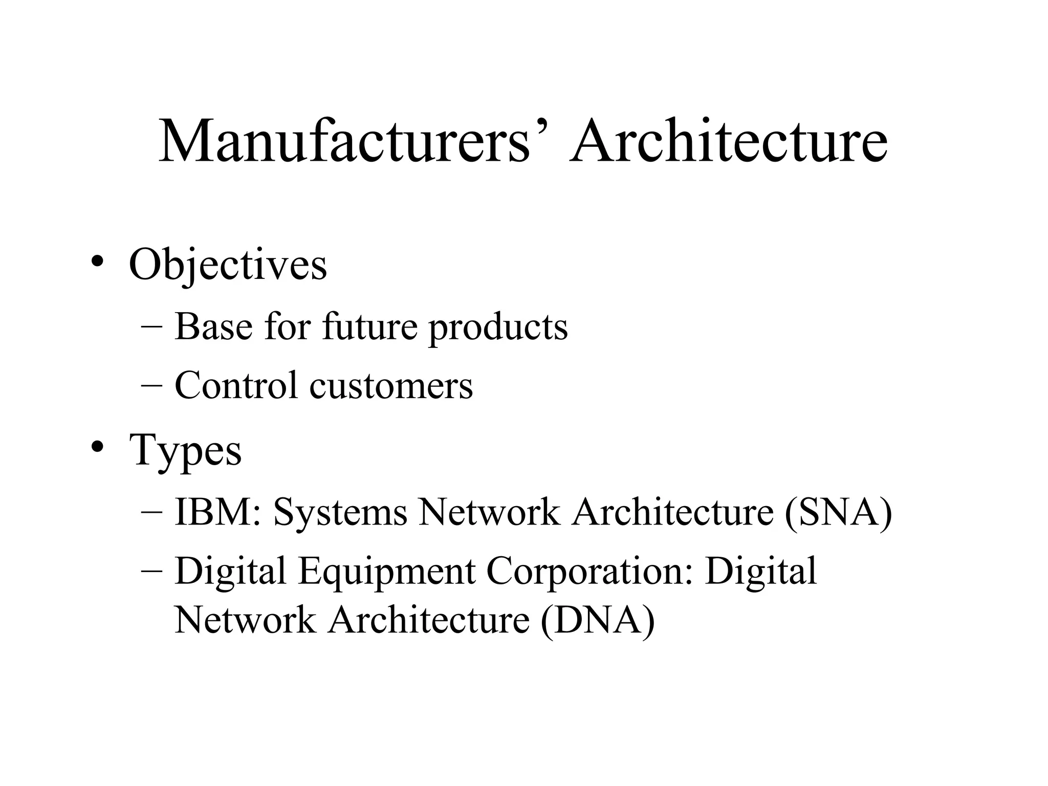 Telecommunications architectures and standards | PPT