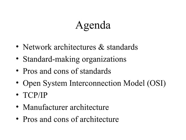 Telecommunications architectures and standards | PPT