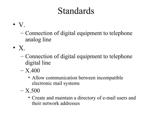 Telecommunications architectures and standards | PPT