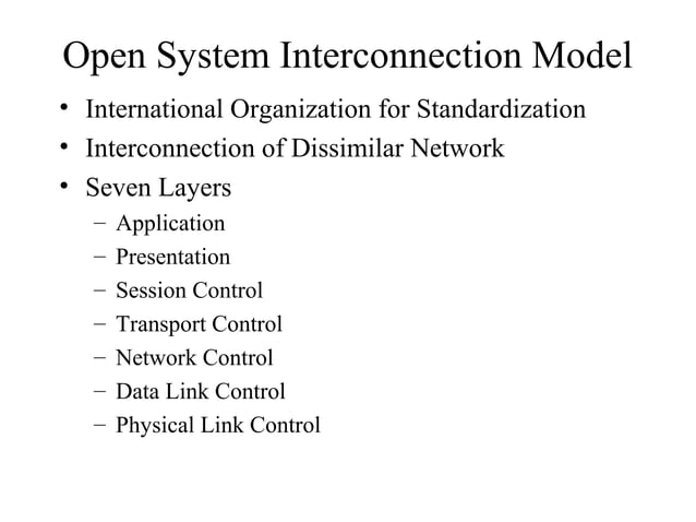 Telecommunications architectures and standards | PPT