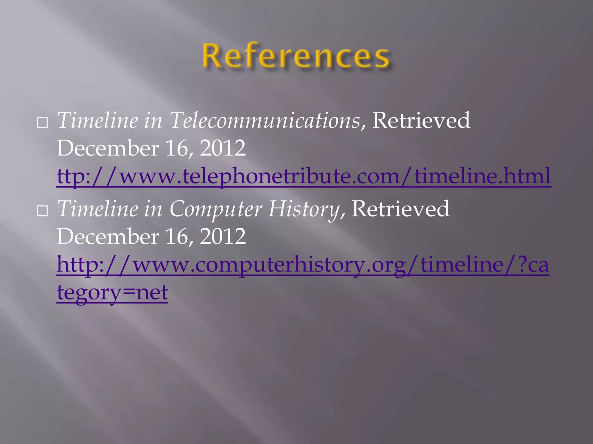 Telecommunications evolution timeline | PPT