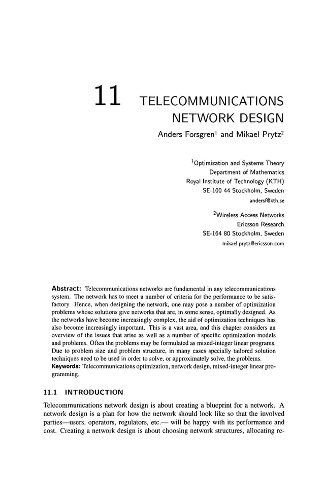 Telecommunications network design | PDF