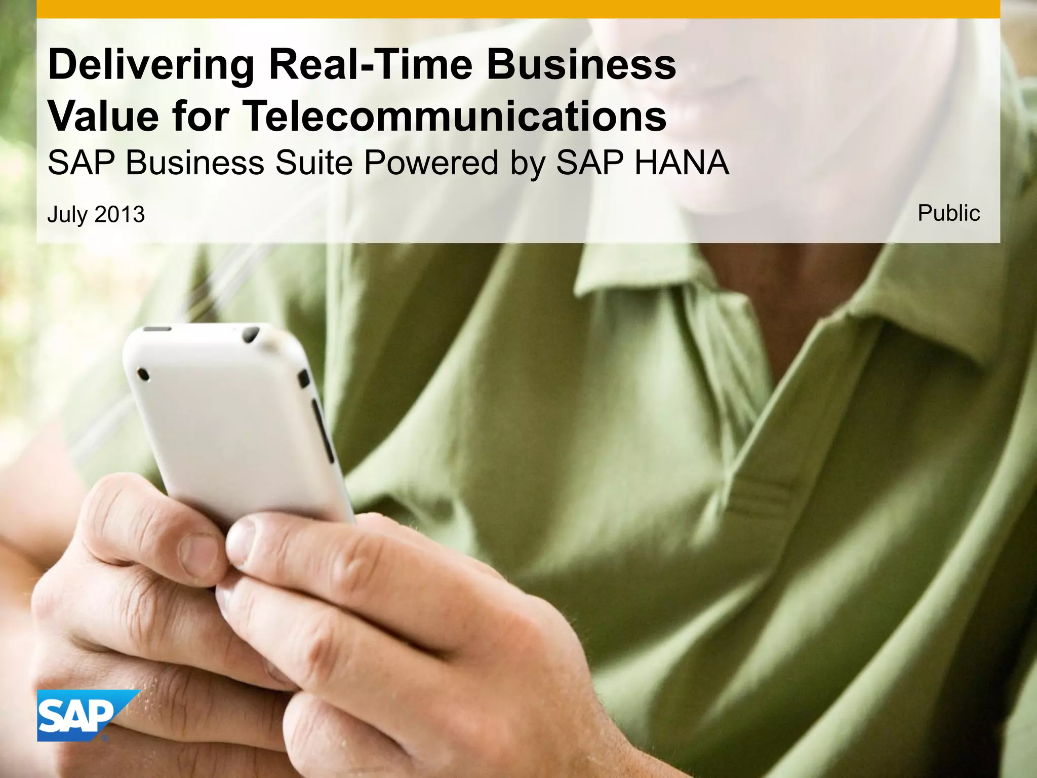 Delivering Real-Time Business Value for Telecommunication | PPT