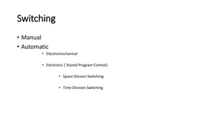 Telecommunication switching networks | PPTX