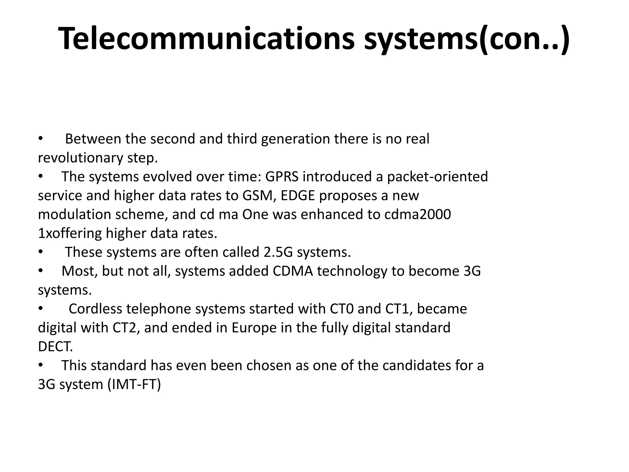 Telecommunication system gms mobile service | PPT