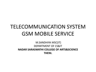 Telecommunication system gms mobile service | PPT