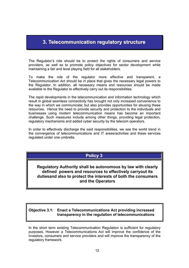 Telecom Policy 2006 Eng | PDF