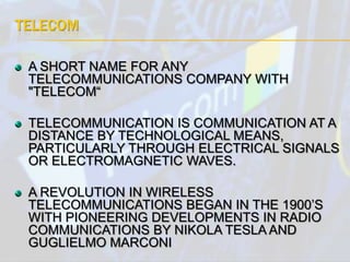 Telecom revolution a boom or | PPTX | Telecommunications Industry ...