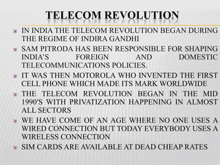 Telecom revolution a boom or | PPTX | Telecommunications Industry | Industries