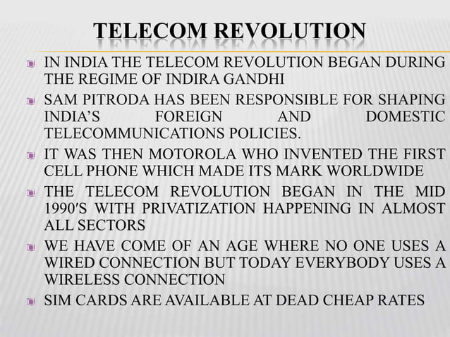Telecom revolution a boom or | PPTX | Telecommunications Industry ...