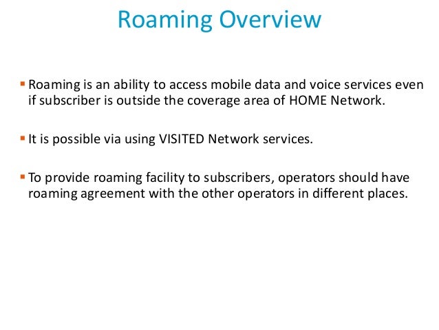 Telecom Roaming Overview