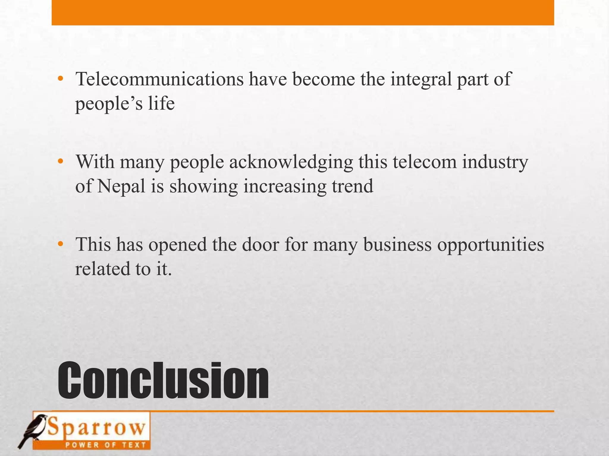 Telecom scenario in Nepal | PPTX