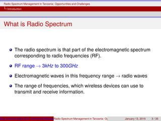 Dr. Manasseh_TCRA_Telecom spectrum management_ENhANCE 13/01/2015 | PPT