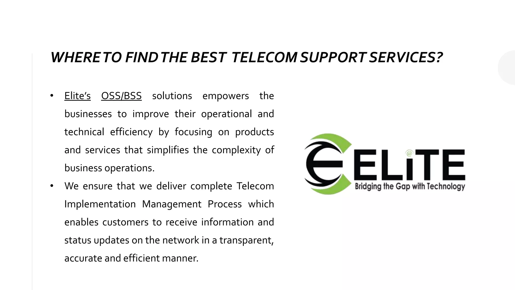 Telecom support ppt | PPTX