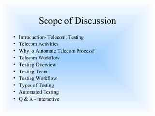 Telecom testing | PPT