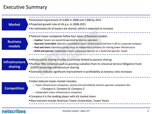 Telecom Towers India Sample | PDF | Telecommunications Industry ...