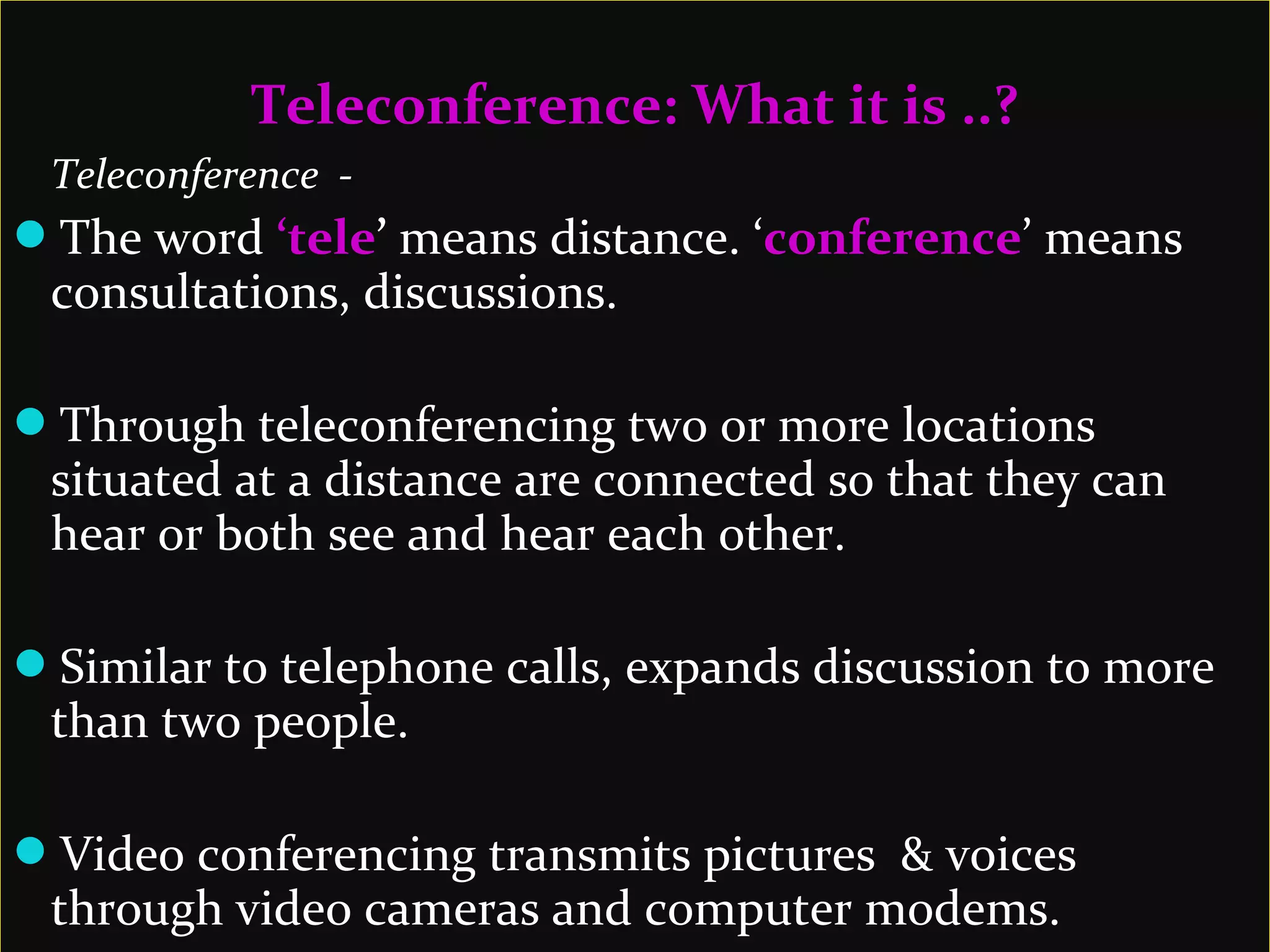 Teleconference by kalpana rani dash & dr.sudarshan mishra | PPT
