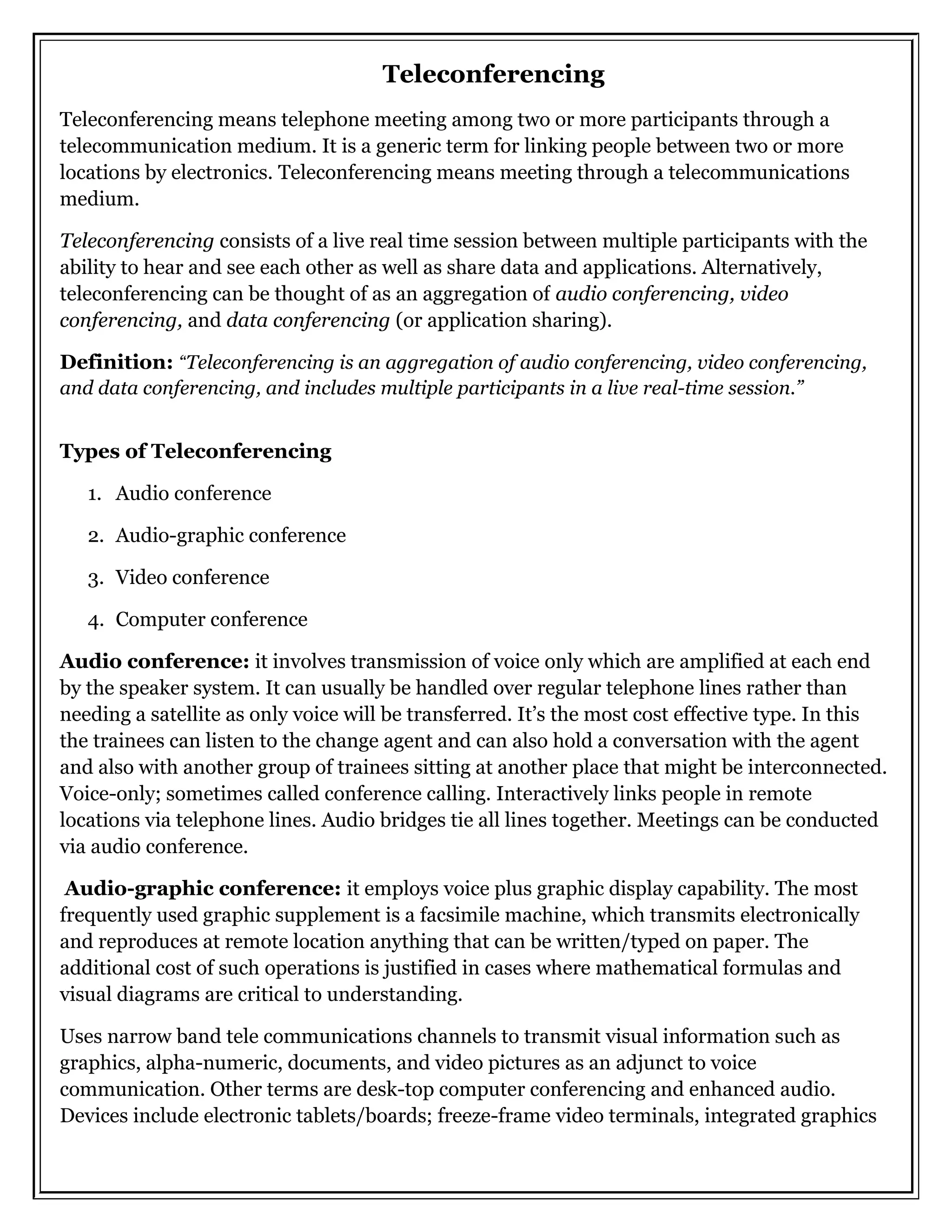 Teleconferencing | DOC
