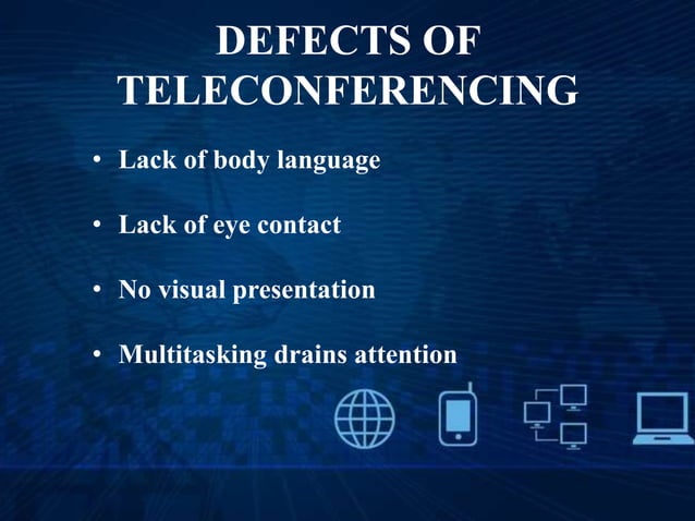 Tele conferencing | PPTX | Web Conferencing | Computer Software and Applications