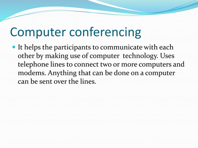 Teleconferencing | PPTX | Web Conferencing | Computer Software and Applications