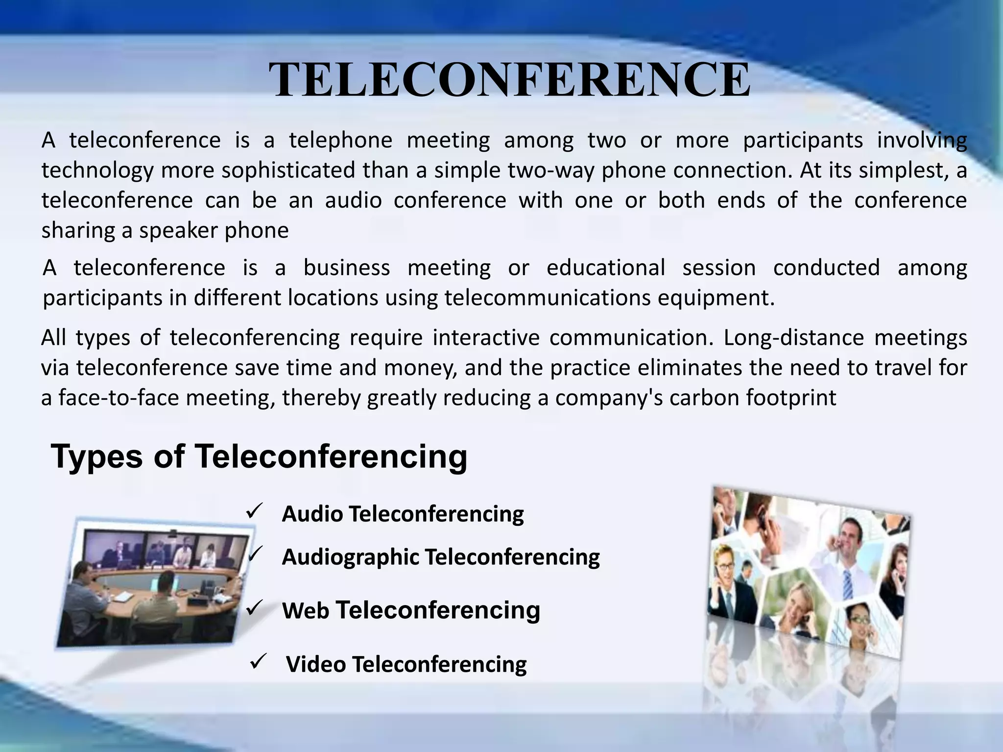 Teleconferencing applications | PPTX