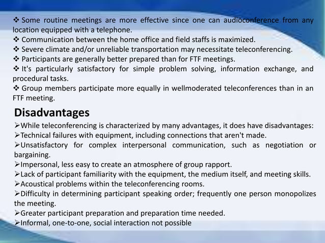 Teleconferencing applications | PPTX | Web Conferencing | Computer Software and Applications
